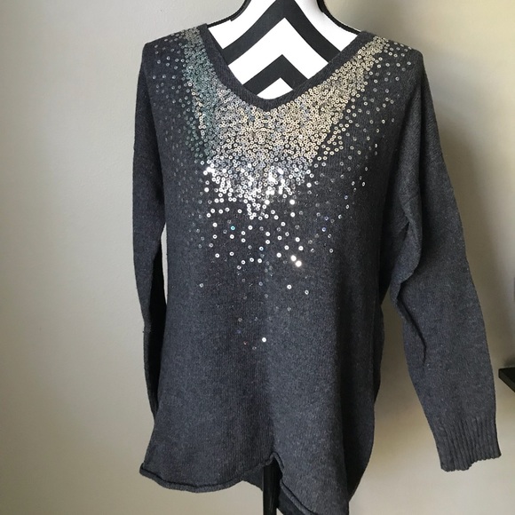 Sweaters | Large Grey Sparkled Sweater | Poshmark